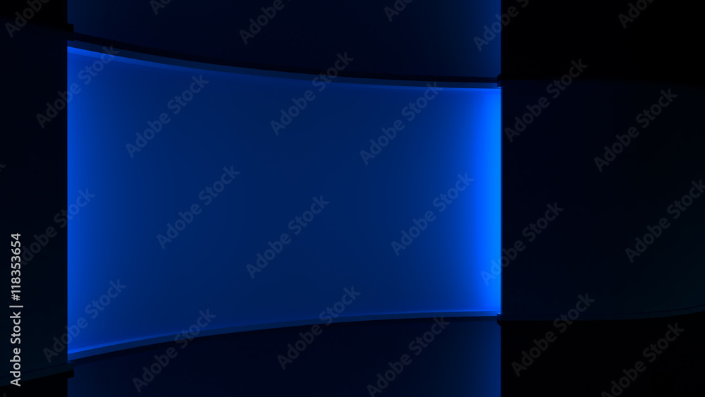Dark blue background, Blue lighting. blue backlight wall. 3d. 3D ...