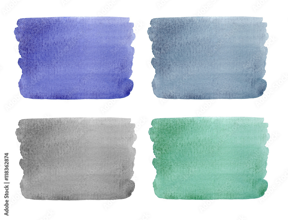Set of abstract watercolor backgrounds. Hand painted design element ...