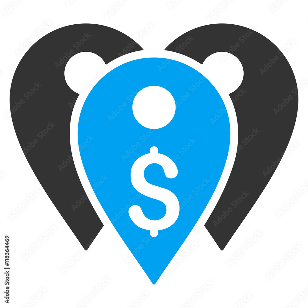 Bank Marks icon. Vector style is bicolor flat iconic symbol with ...