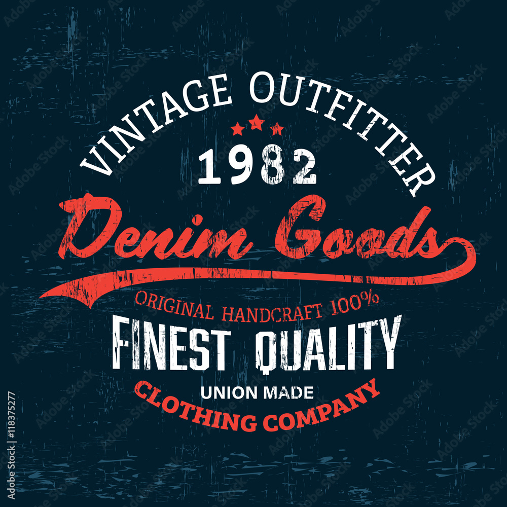 Retro typography vintage artwork outfit brand logo print for tee t ...