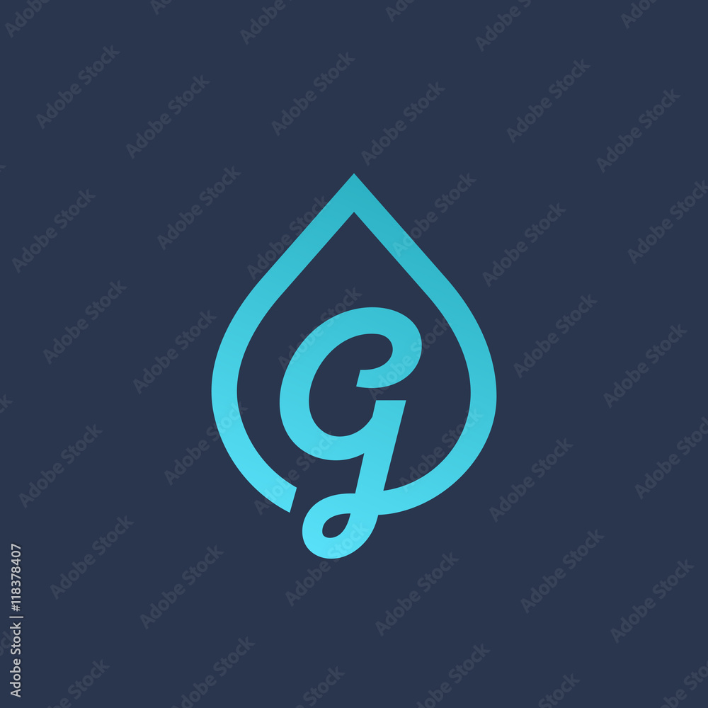 Letter G water drop logo icon design template elements Stock Vector ...