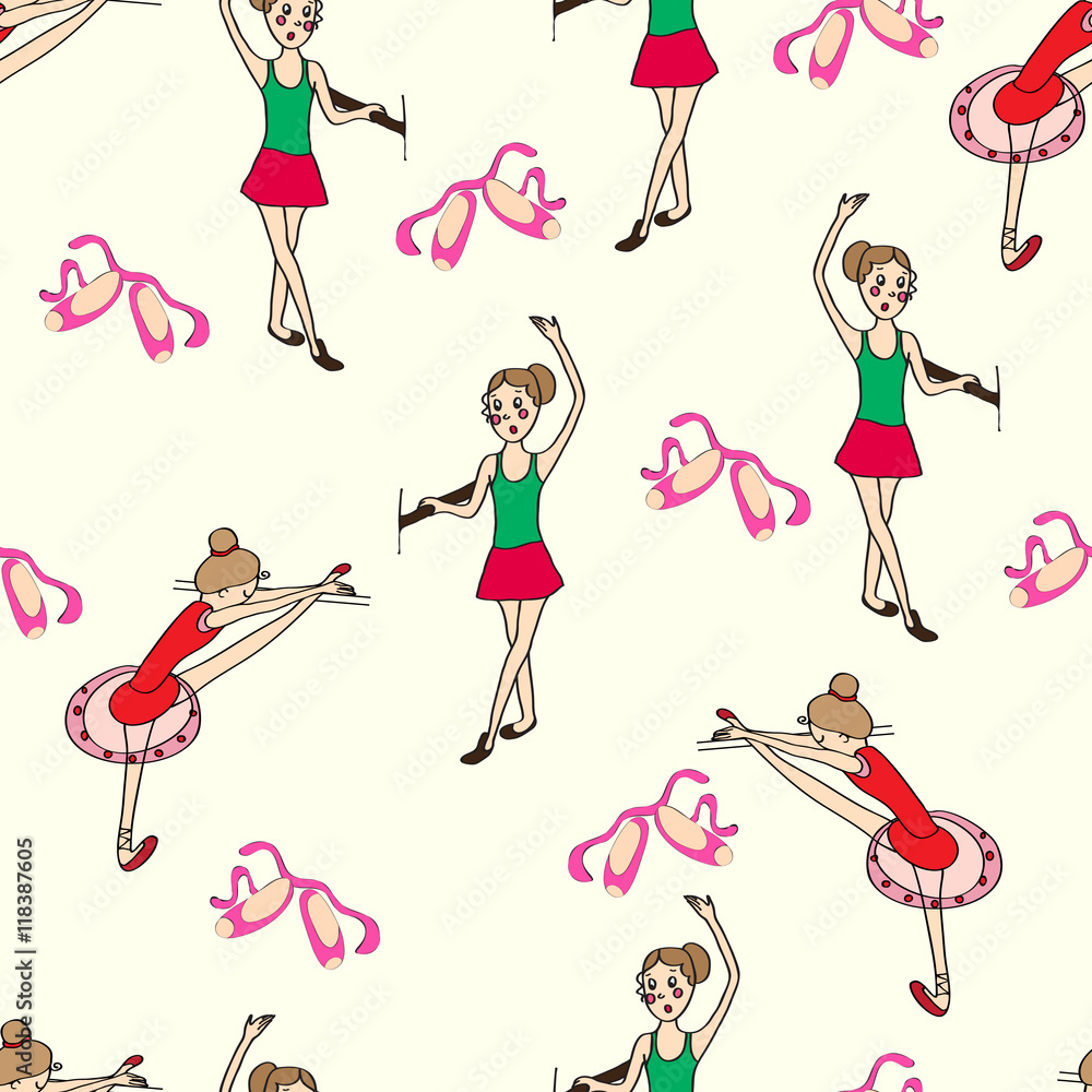 Set of ballet dancers in ballet studio Stock Vector | Adobe Stock