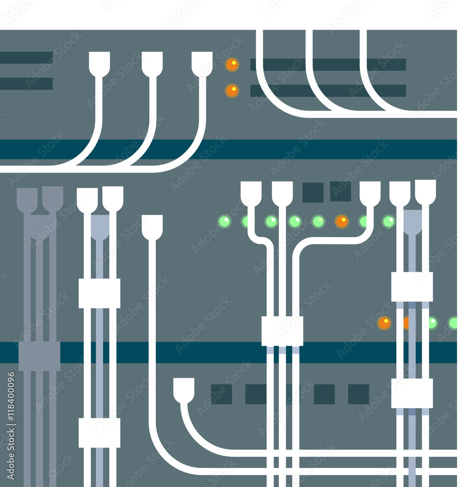 Vector illustration of server rack blue background Stock Vector | Adobe ...
