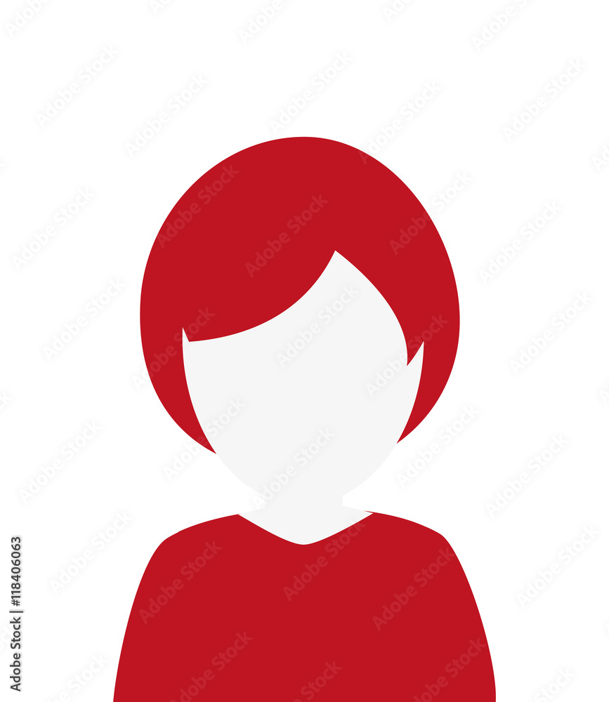 flat design faceless woman portrait icon vector illustration Stock ...
