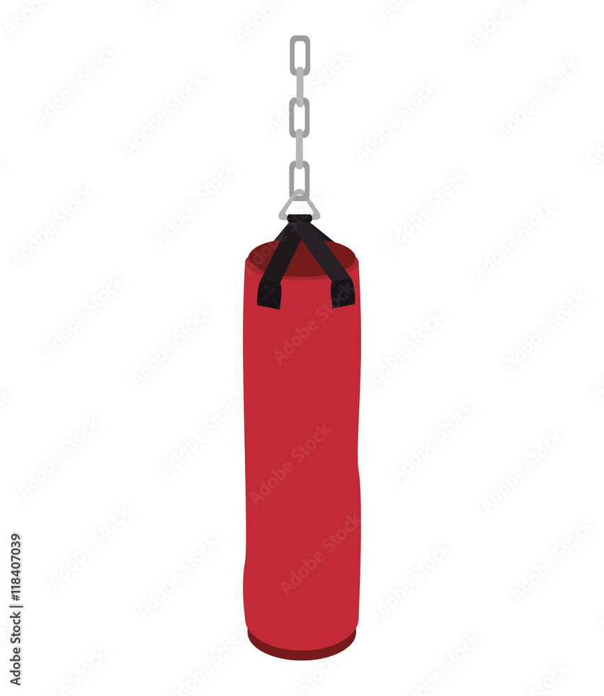 punching sack boxing training sansack hit knockout vector illustration ...
