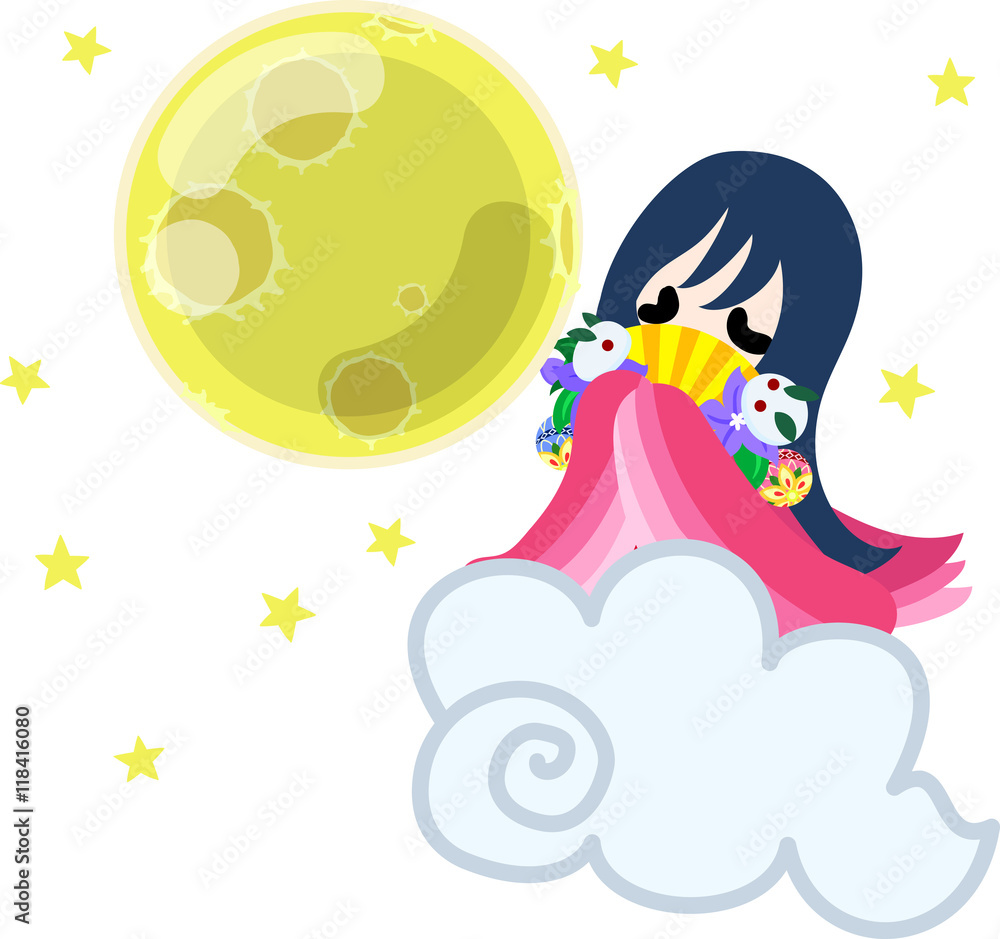 The cute moon princess Stock Vector | Adobe Stock