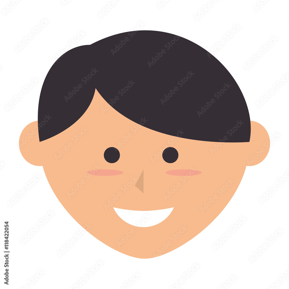 boy face smiling smile male kid child cartoon vector illustration ...