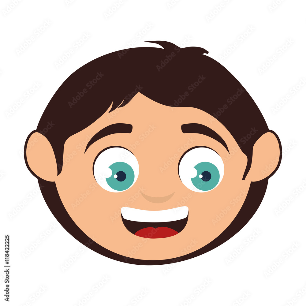 boy face smiling smile male kid child cartoon vector illustration ...