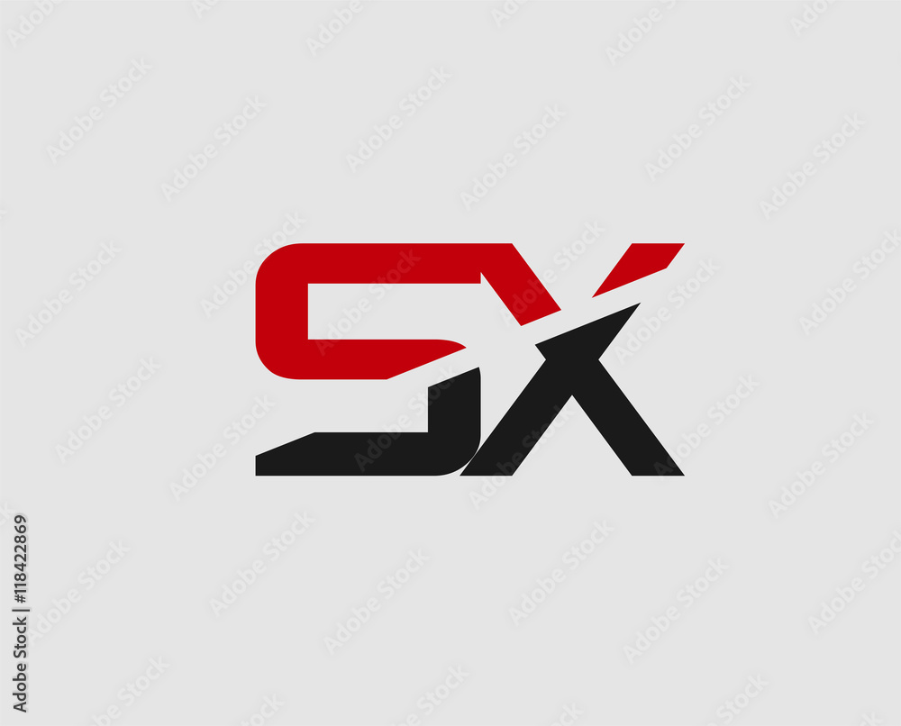 Abstract letter SX logo design template. Vector letter logo Stock ...