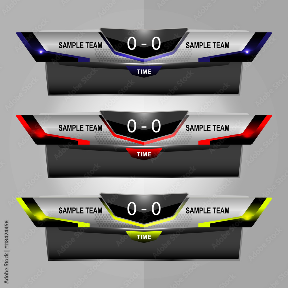 Scoreboard Object Design For Football And Soccer Vector Illustration
