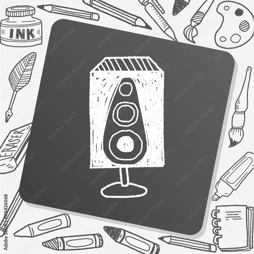 speaker doodle Stock Vector | Adobe Stock