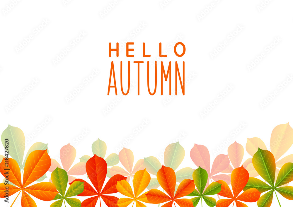Autumn leaves border for Your design Stock Vector | Adobe Stock