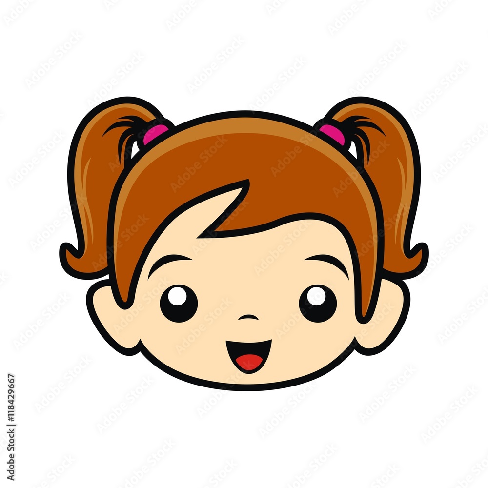 Head of little girl illustration vector Stock Vector | Adobe Stock