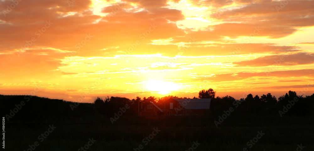 colorful purple sunset Stock Photo | Adobe Stock