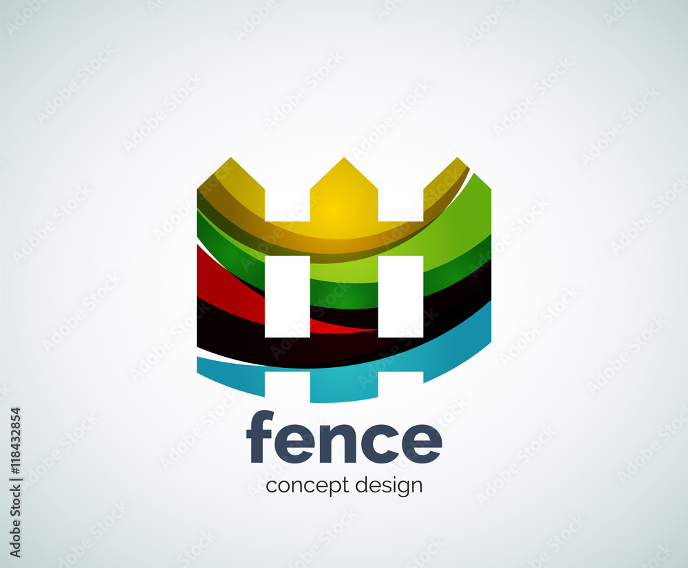 Vector house fence logo template Stock Vector | Adobe Stock