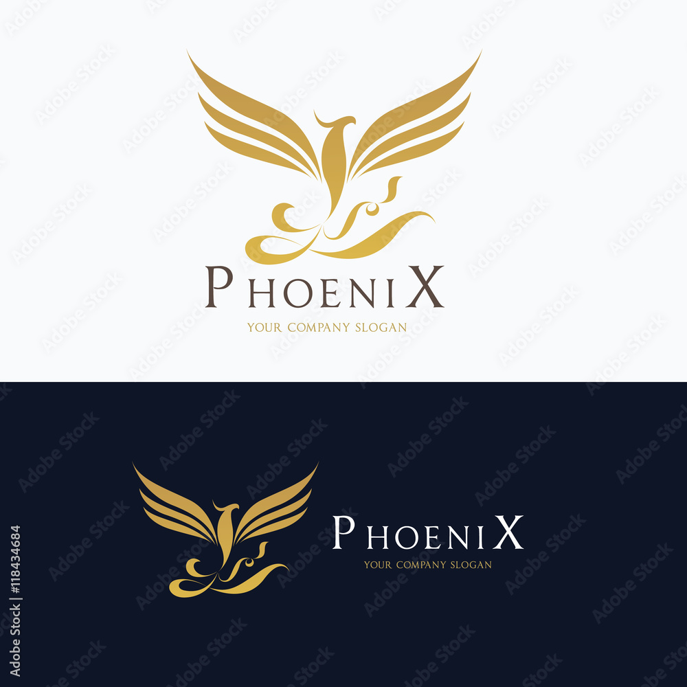 Phoenix logo, Bird logo template. Luxury Brand identity Stock Vector ...
