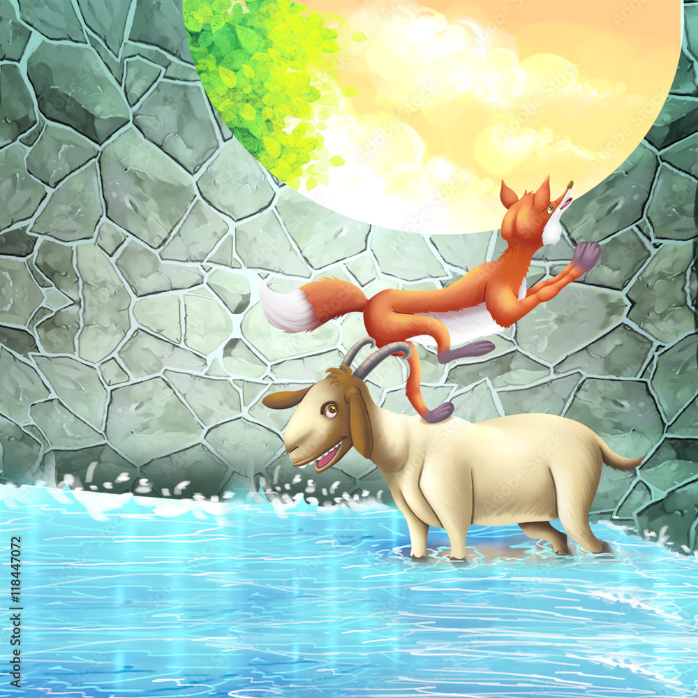 A Goat Fox In The Well Story For Kids Stock Illustration Adobe Stock a-goat-fox-in-the-well-story-for-kids-stock-illustration-adobe-stock