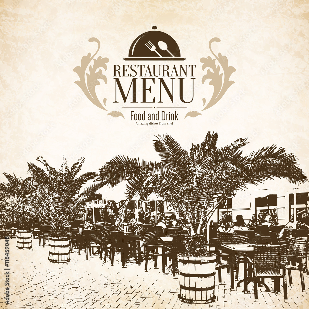 Restaurant menu design. Vector menu brochure template for cafe, coffee ...