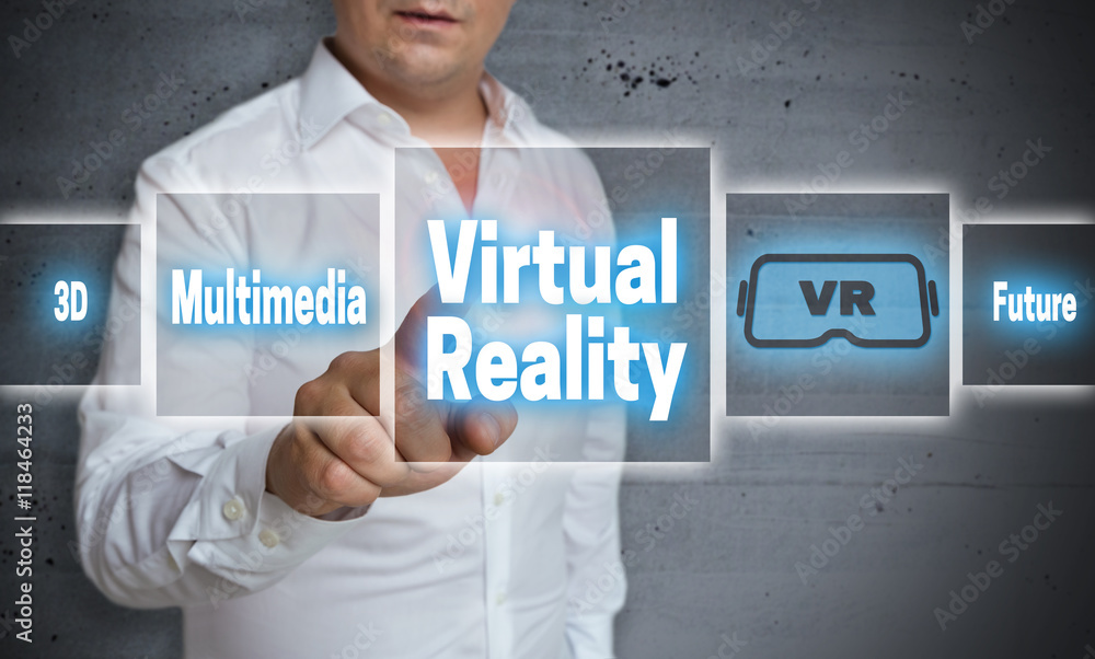 virtual reality touchscreen concept background Stock Photo | Adobe Stock