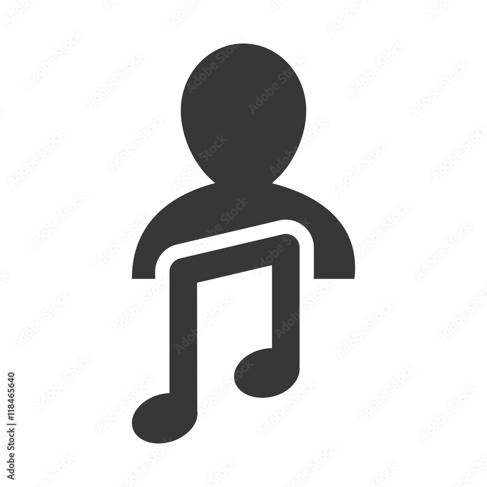 music note man male social network person media icon. Isolated and flat ...