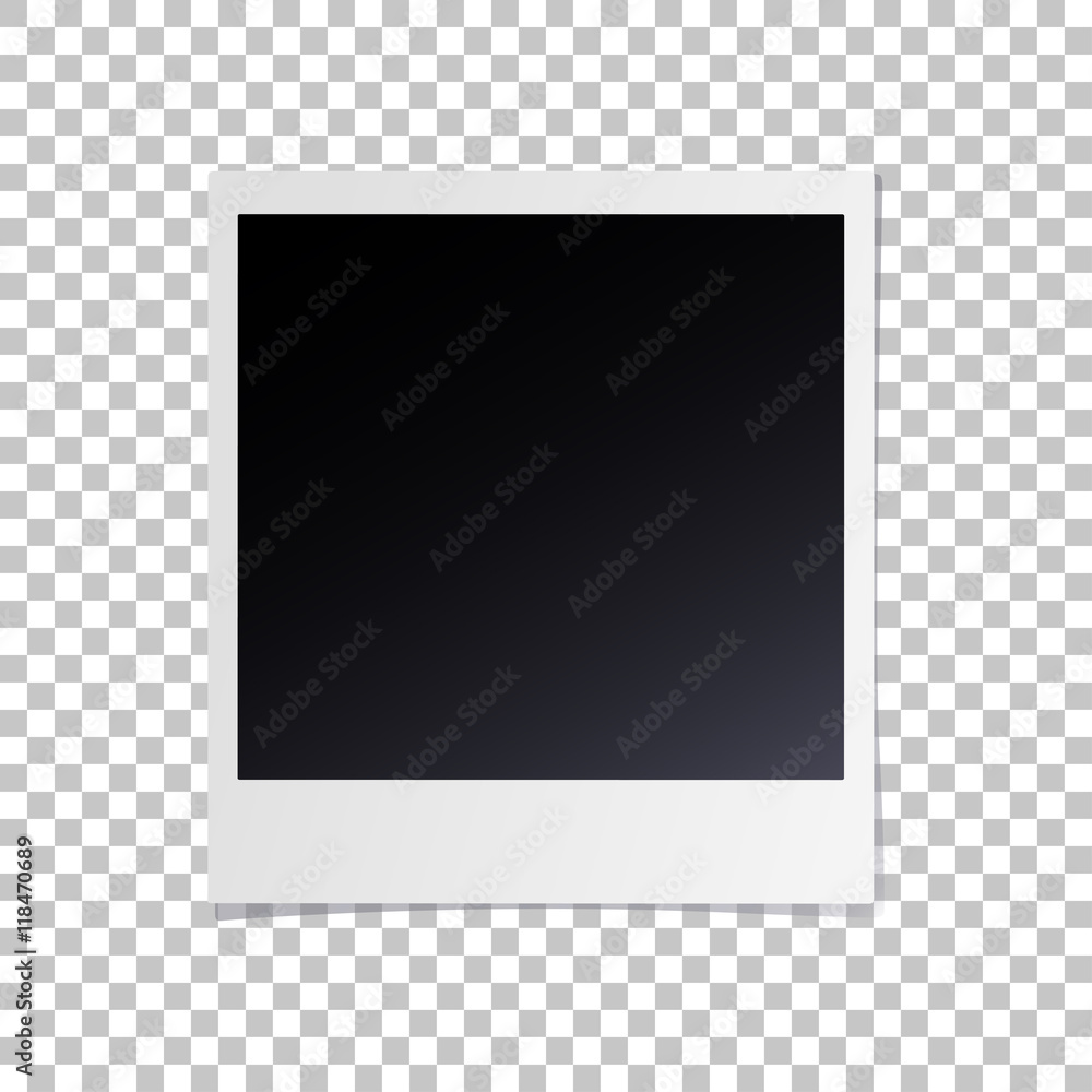 Photo frame with shadow on background isolated, stylish vector ...