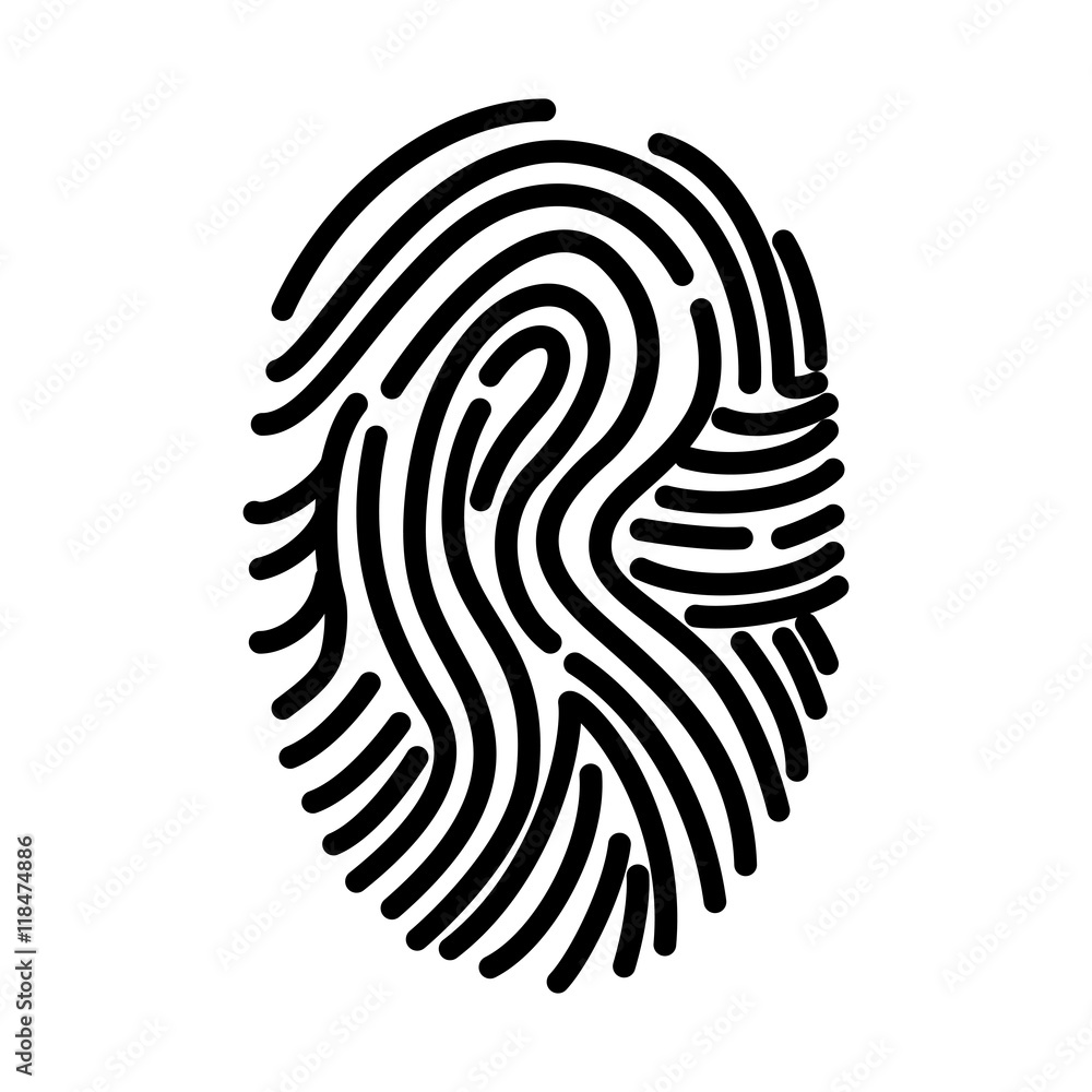 fingerprint finger human person id biometric ink personal vector ...