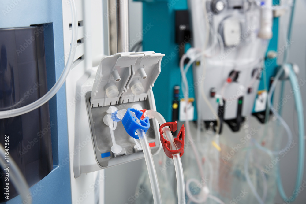 Hemodialysis bloodline tubes in dialysis machine Stock Photo | Adobe Stock