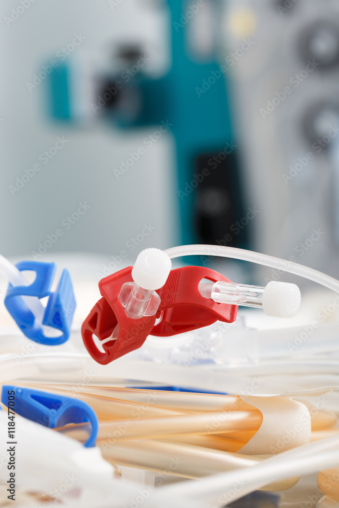 Tubes of hemodialysis machine Stock Photo | Adobe Stock