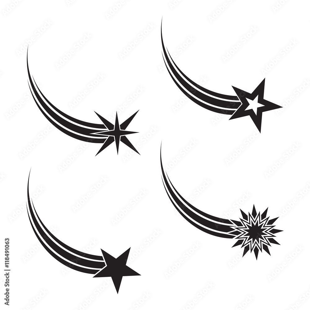 Falling stars vector set. Stock Vector | Adobe Stock