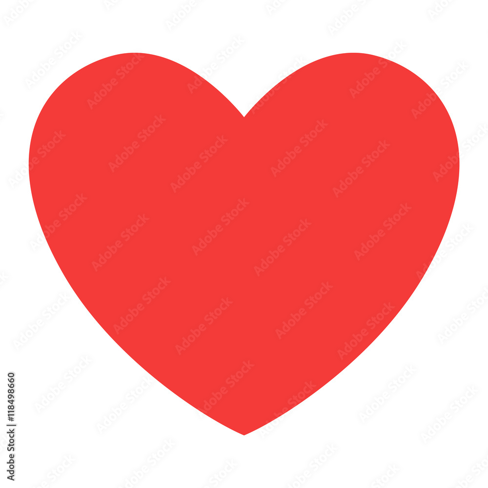Simple red heart sharp vector icon. Color card beautiful celebrate ...