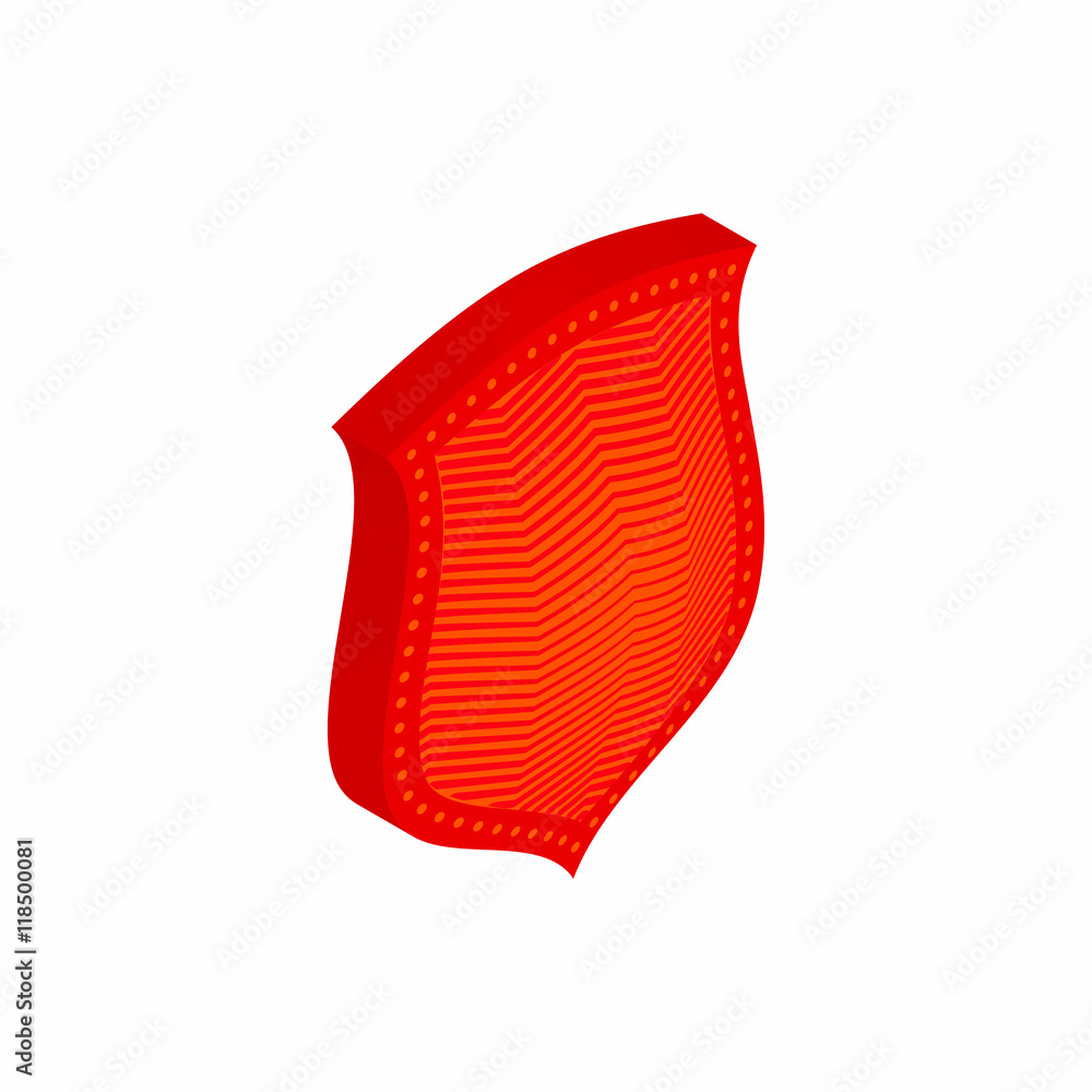 Red shield icon in isometric 3d style isolated on white background ...