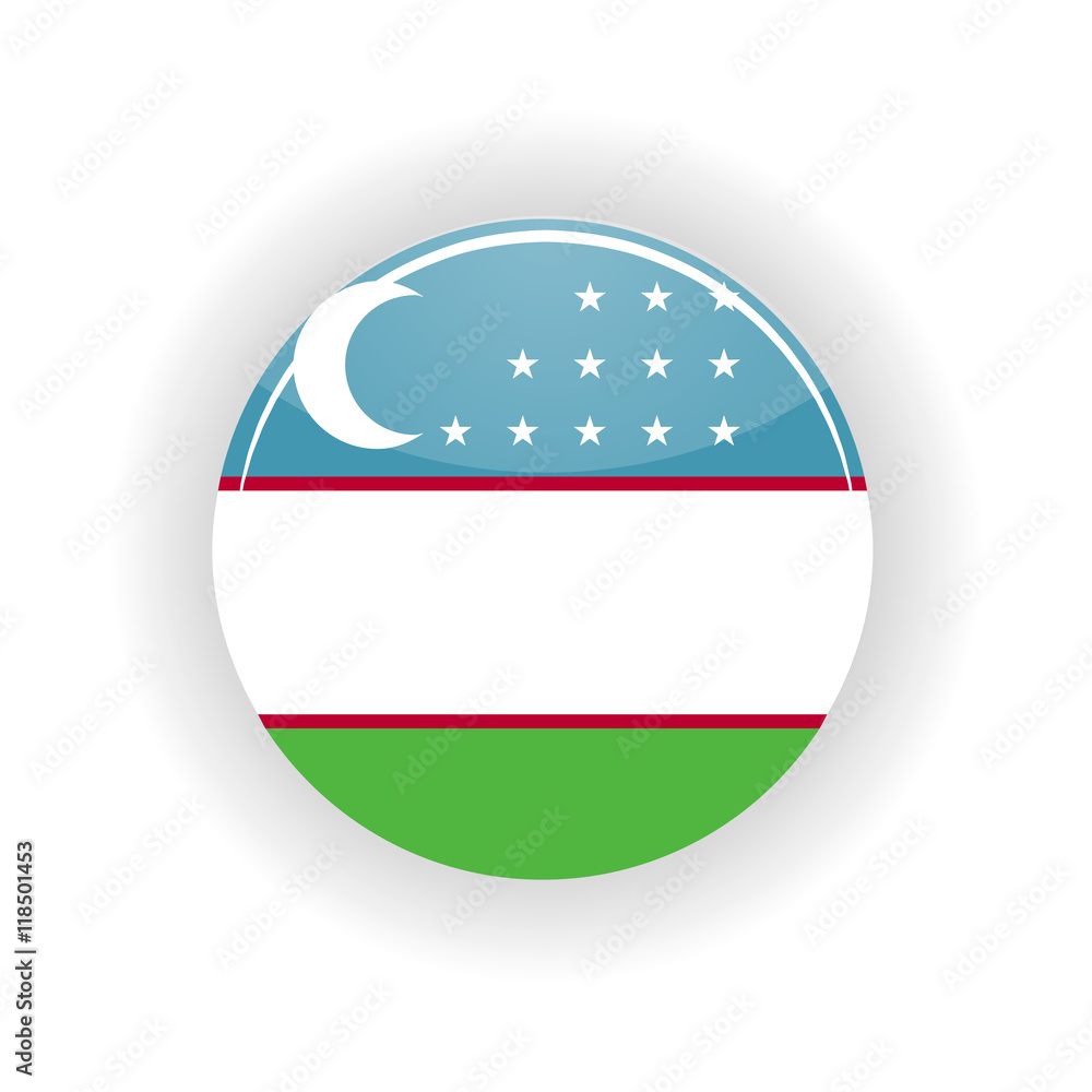 Uzbekistan icon circle isolated on white background. Tashkent icon ...