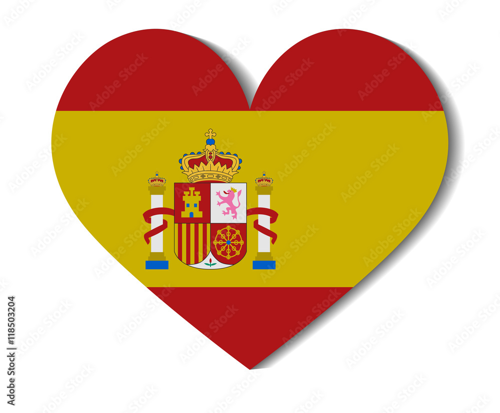 heart flag spain Stock Vector | Adobe Stock