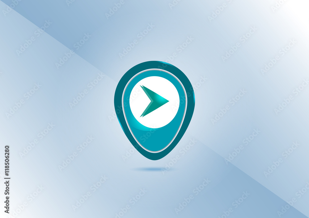 Play point icon vector logo template. Pictogram, Game logo, Map ...