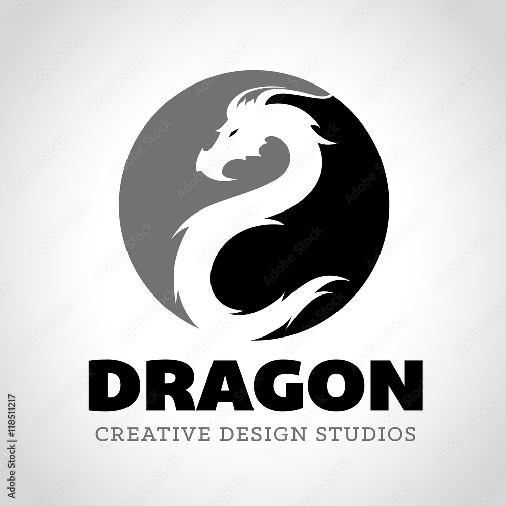 Dragon Vector Logo Template. Stock Vector | Adobe Stock
