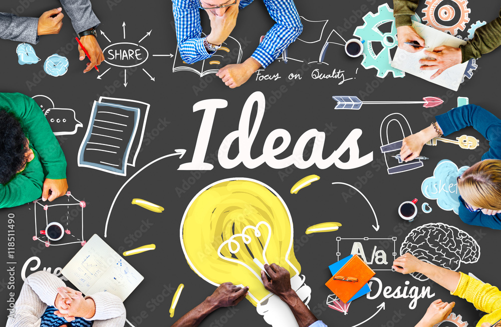 Ideas Idea Vision Design Plan Objective Mission Concept Stock Photo ...