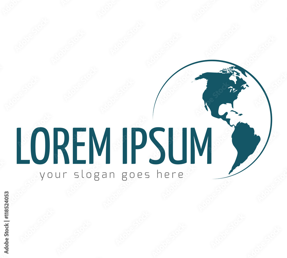 Vector logo template with Earth globe Stock Vector | Adobe Stock