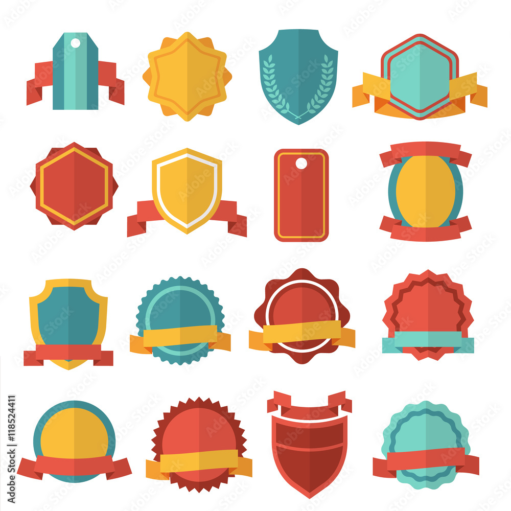 Modern flat vector badges set Stock Vector | Adobe Stock