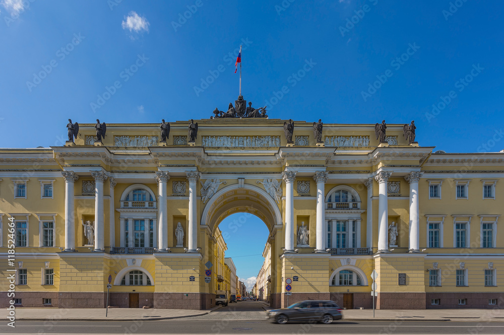 Famous buildings of the Senate and Synod in St. Petersburg, Russia. Now ...