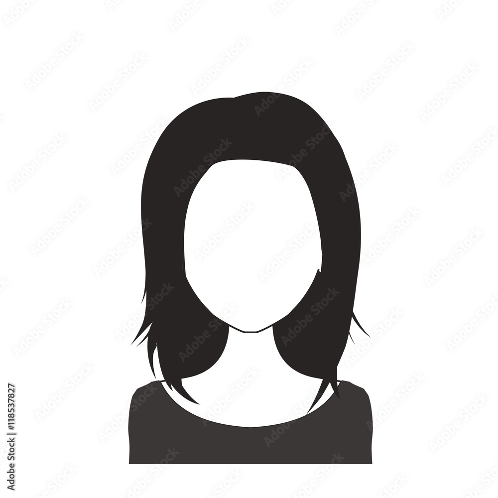 Black and white woman avatar nr. 94 Stock Vector | Adobe Stock