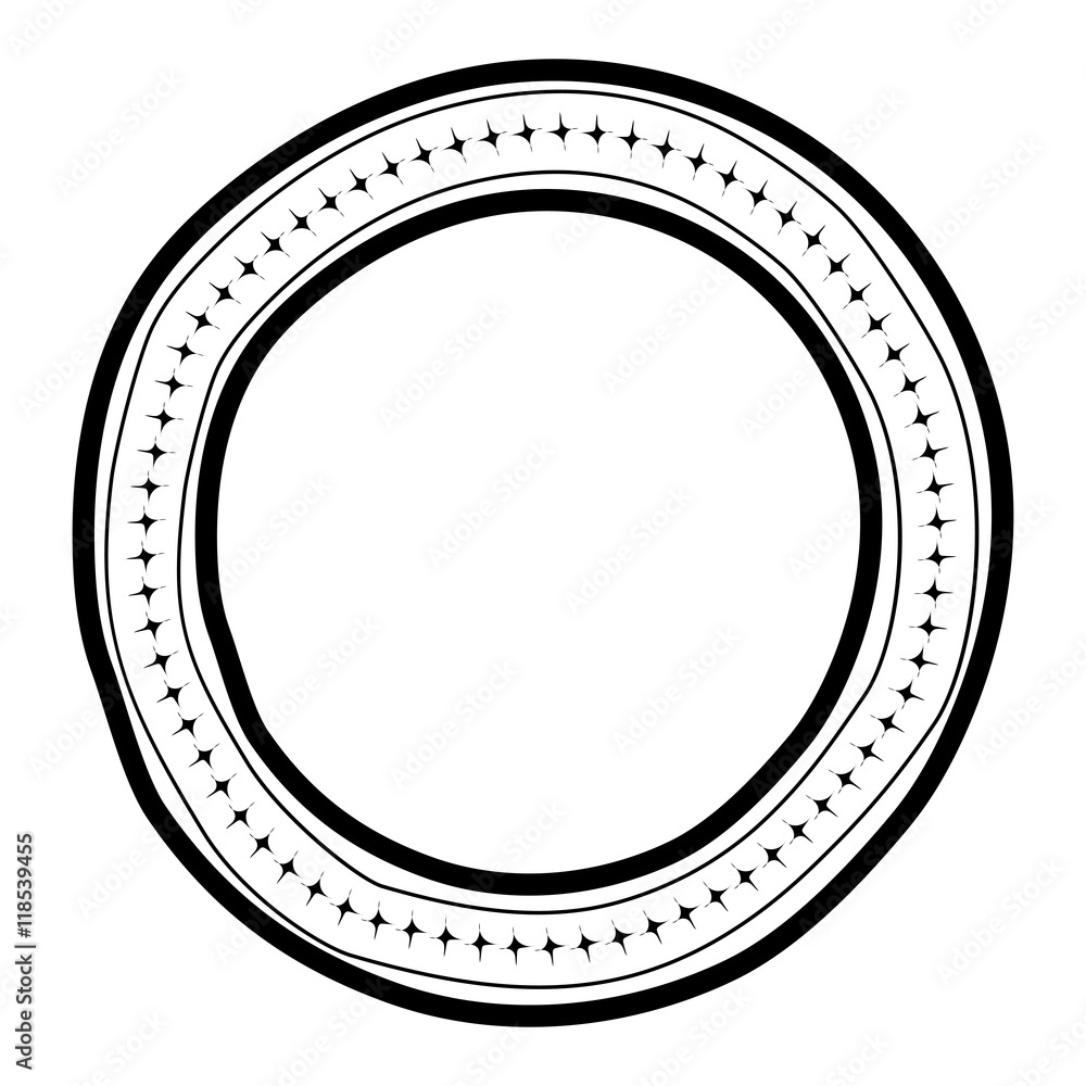 Round doodle border frame. Stock Vector | Adobe Stock