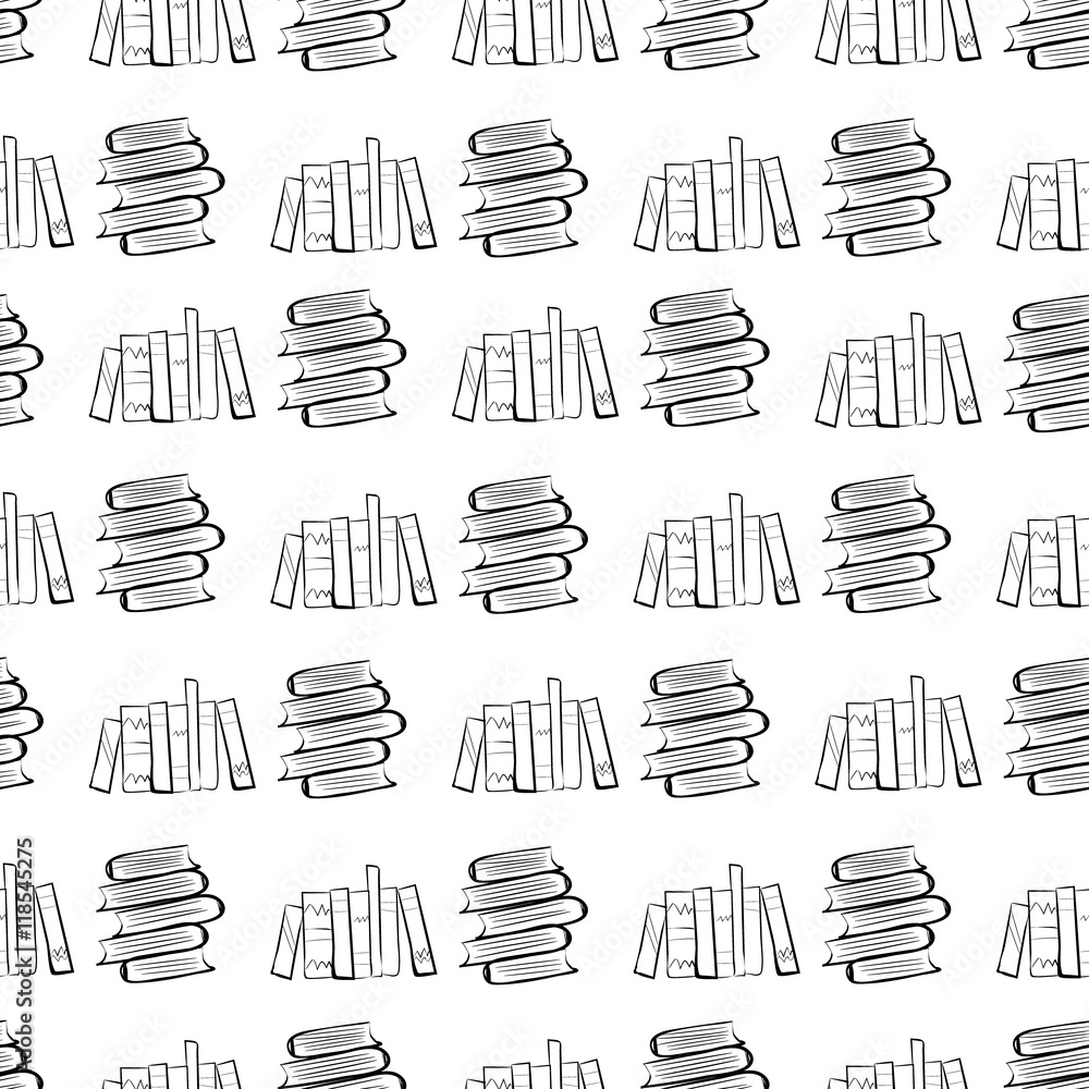 Seamless pattern of books on a white background for wrapping paper ...