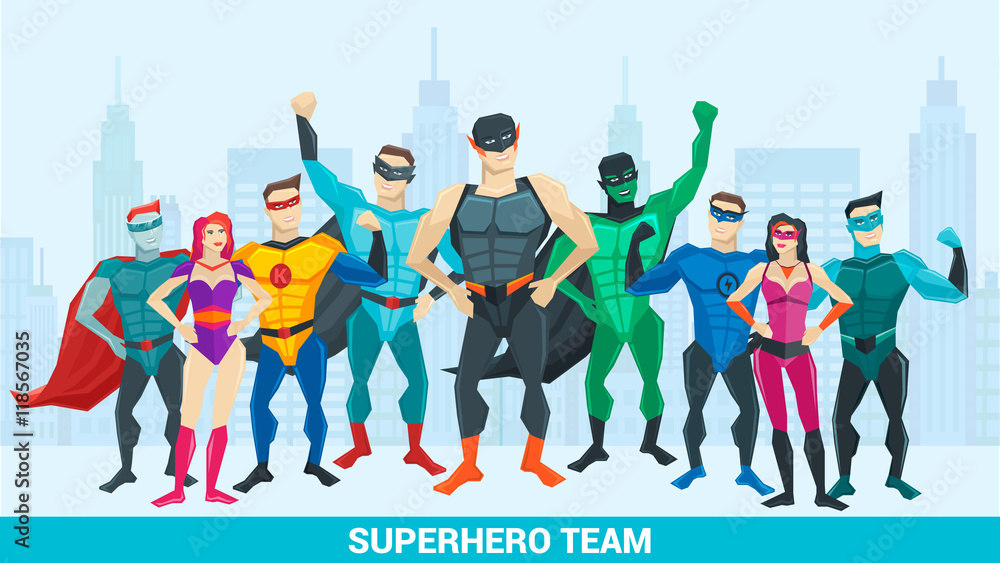 Super Hero Composition Stock Vector | Adobe Stock