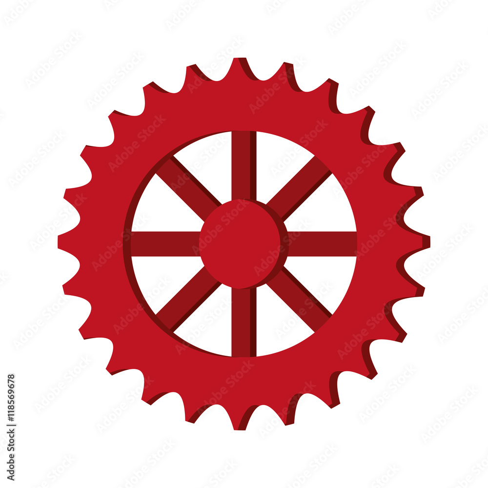 flat design single gear icon vector illustration Stock Vector | Adobe Stock