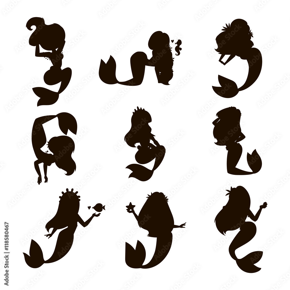 Mermaid nixie character vector illustration Stock Vector | Adobe Stock