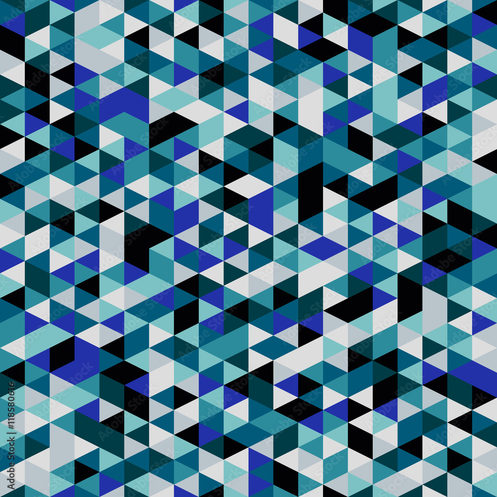 Retro style triangle pattern. Randomly colored triangles, vertical ...