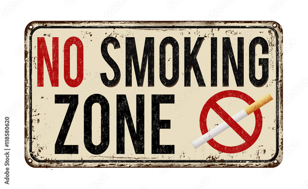 No smoking zone vintage metal sign Stock Vector | Adobe Stock