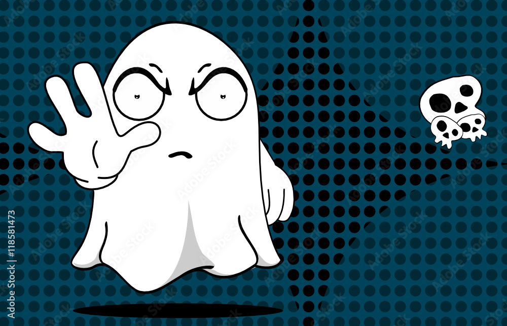 funny ghost cartoon expressions background in vector format Stock ...