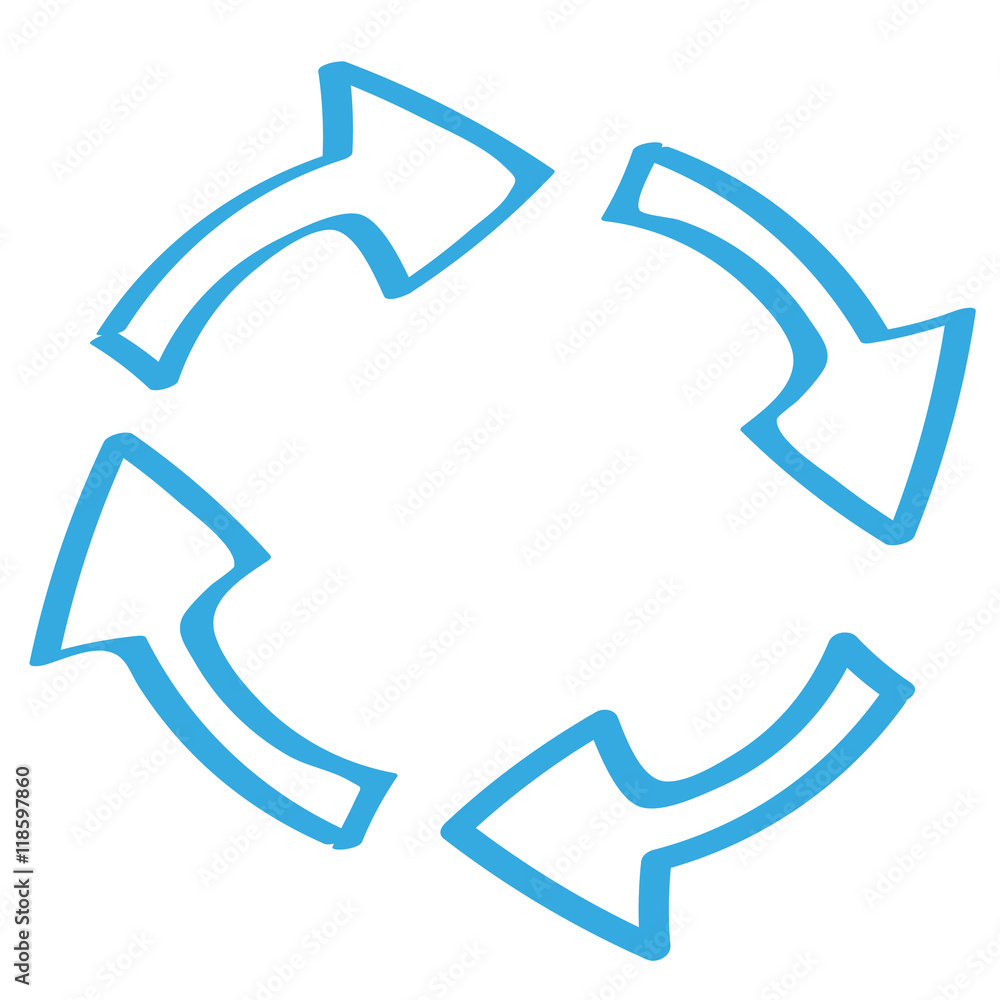 Handgezeichnetes Kreislauf-Symbol in blau Stock Vector | Adobe Stock