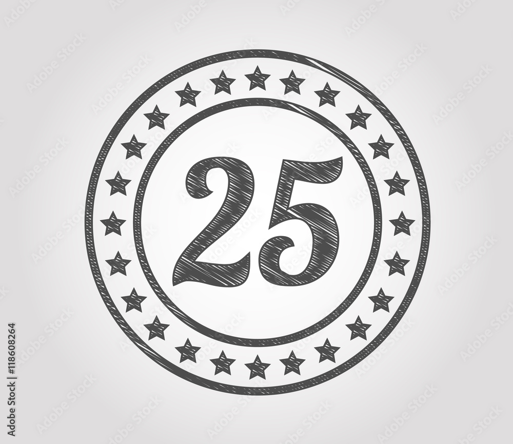 Vetor de 25 nummer illustration do Stock | Adobe Stock